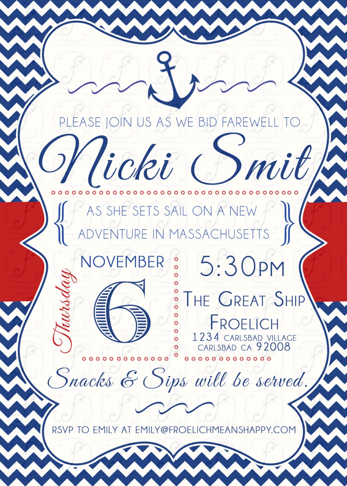 Personalized Printable Nautical Themed Invitation - Etsy