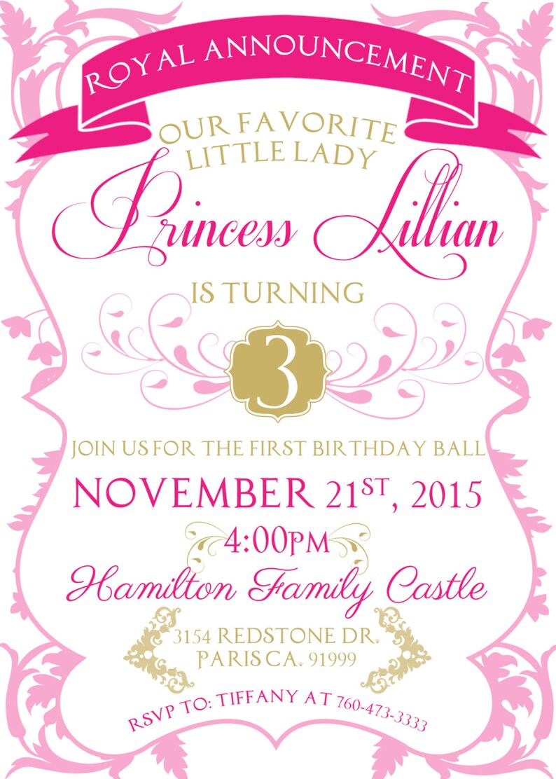 Royal Princess Birthday Ball Announcement - Etsy