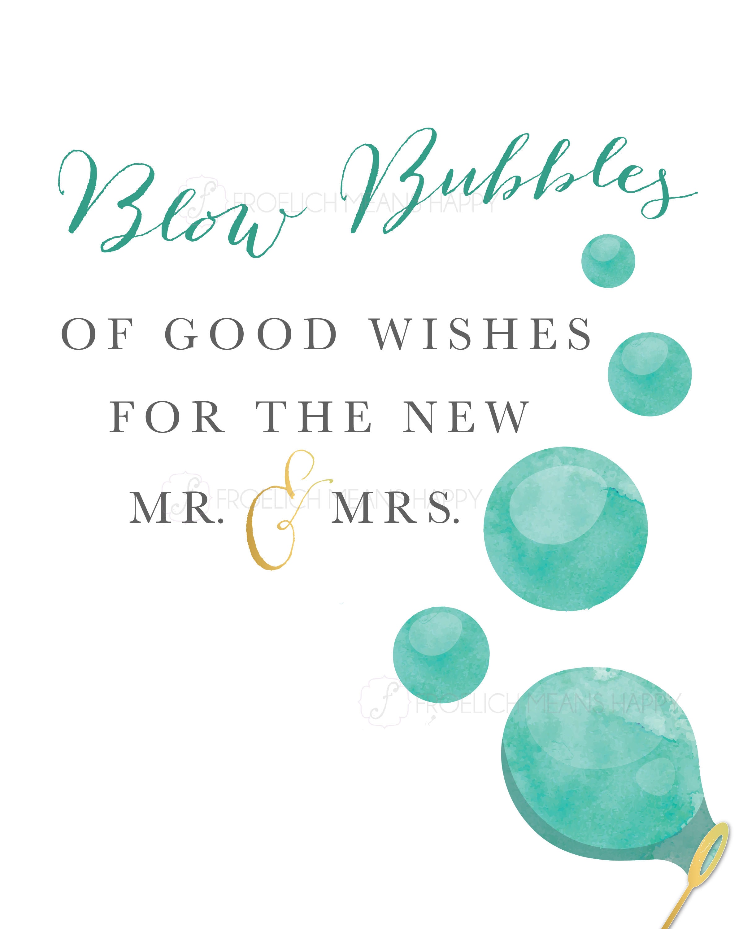 Blow Bubbles of Good Wishes for the New Mr & Mrs, Bubbles Party Favor ...