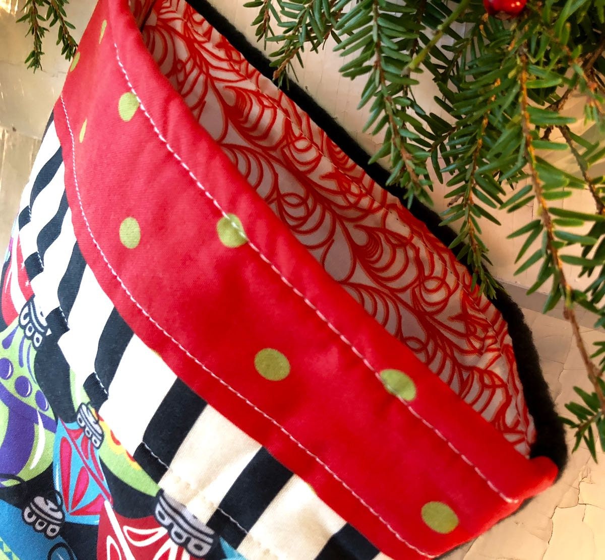 Colorful Quilted Christmas Stocking: Modern Candy Color Family Set ...