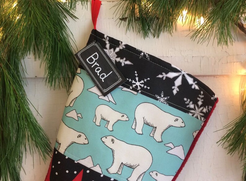 Personalized Christmas Stocking Set of 3 Country Quilted | Etsy