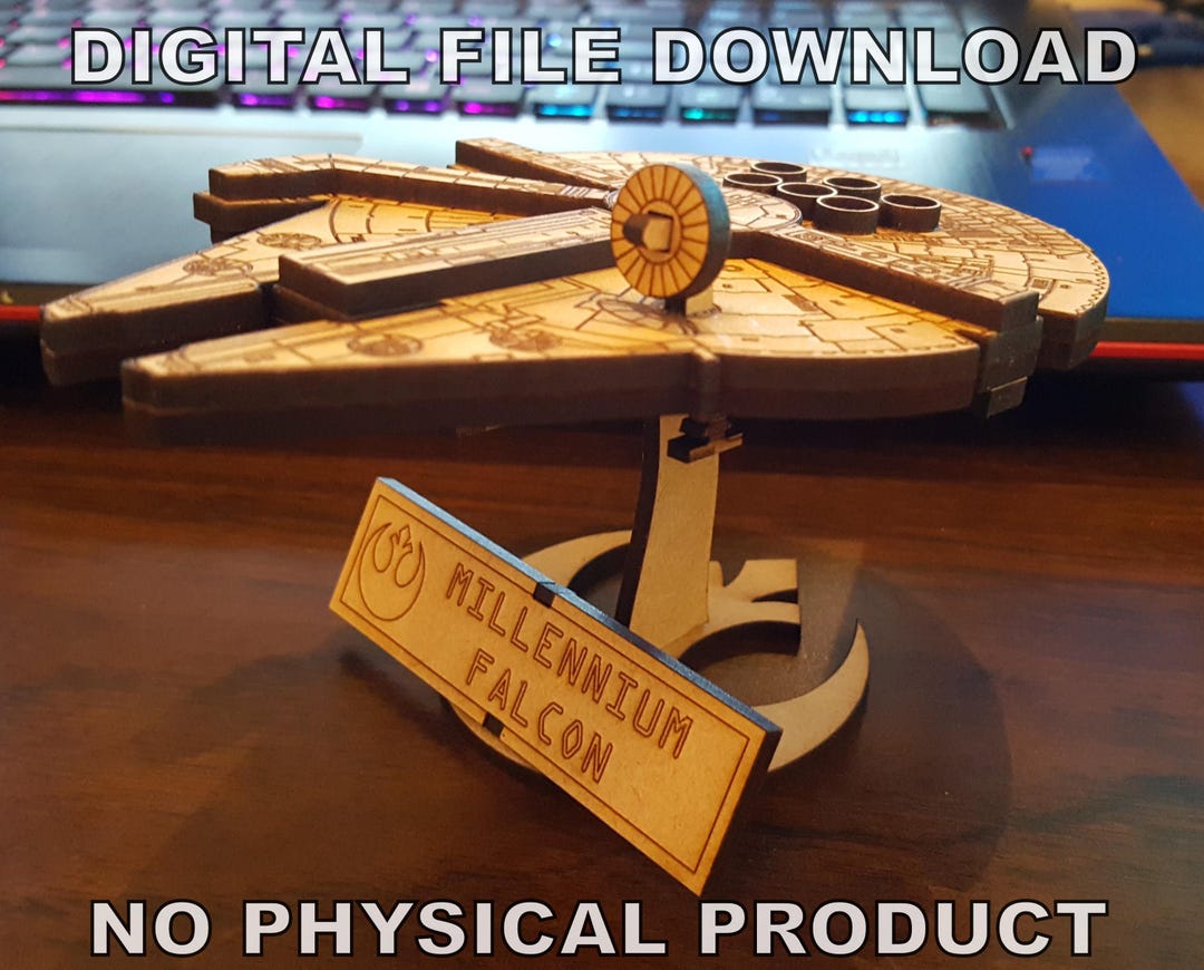 Star Wars Small Millennium Falcon Laser Cut Template Ai, Cdr, Dxf, Pdf ...