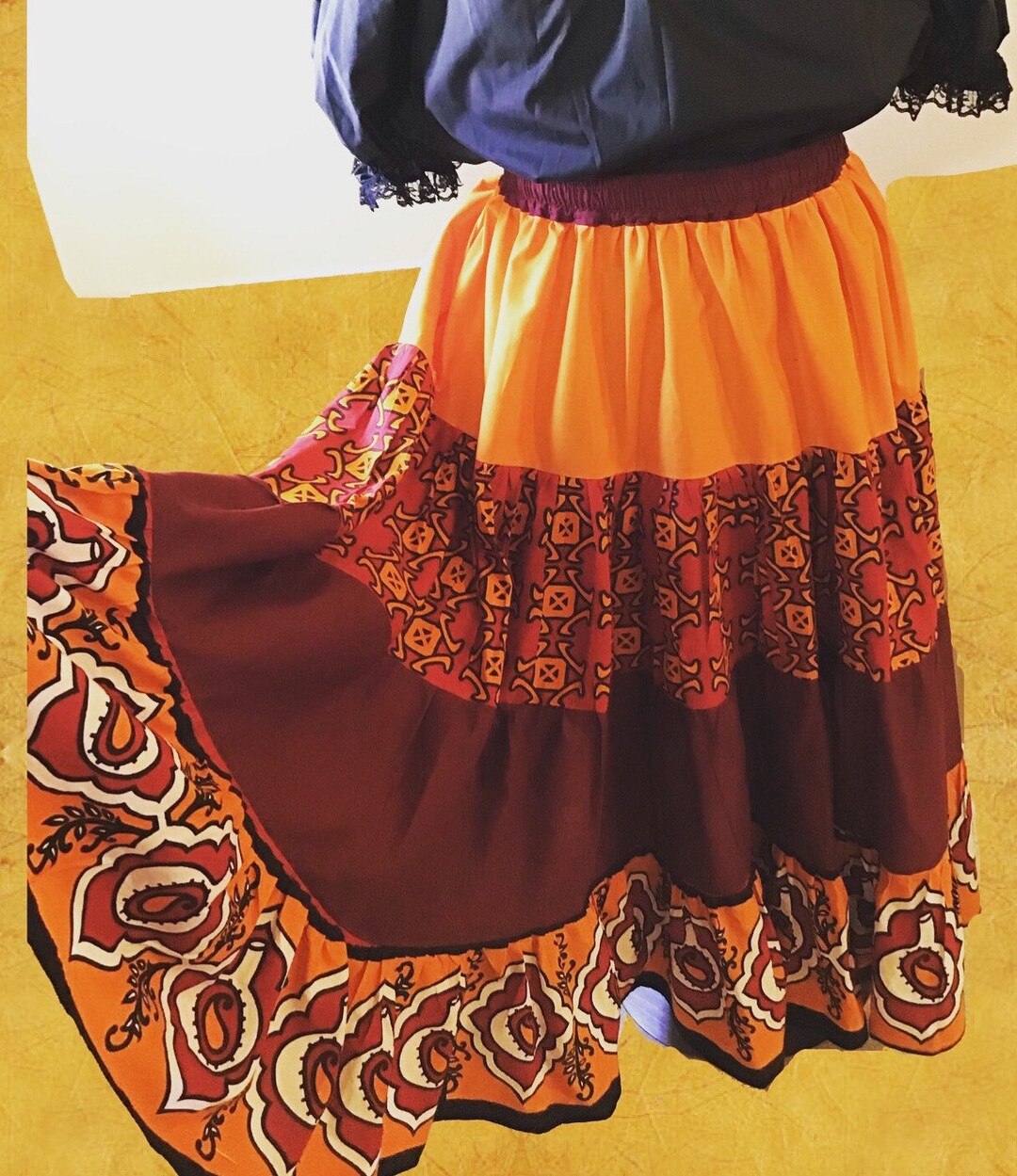 Orange and Red Broomstick Skirt, Plus Size - Etsy