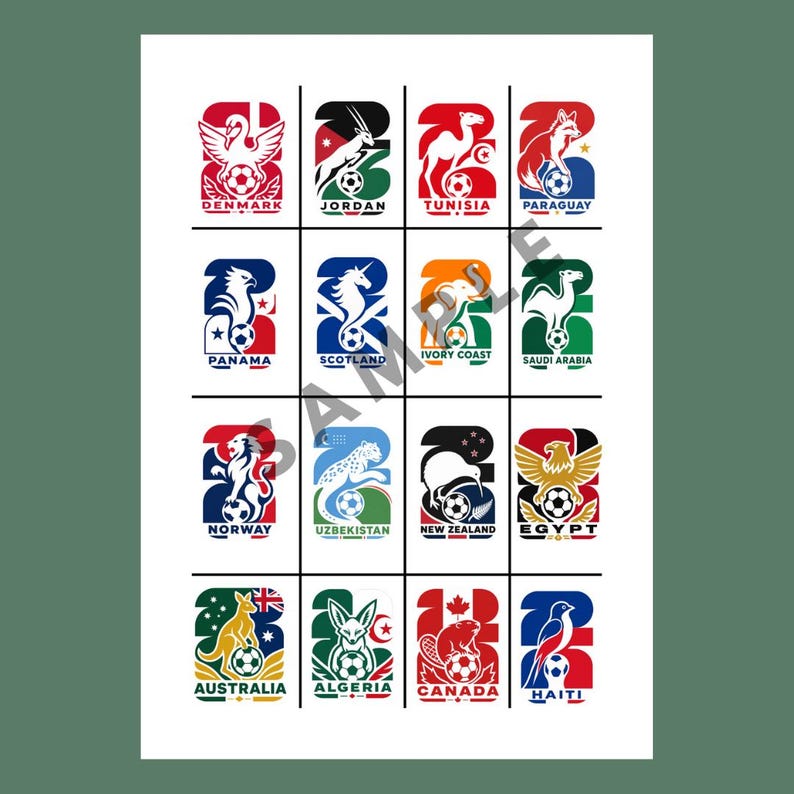 World Cup 2026 Sticker Pack | 48 Teams Printable Football Stickers ...