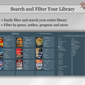 Digital Library Tracker Spreadsheet | Customizable Personal Bookshelf ...