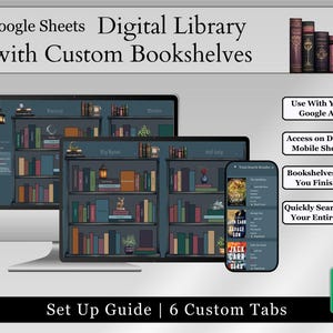Digital Library Tracker Spreadsheet | Customizable Personal Bookshelf ...