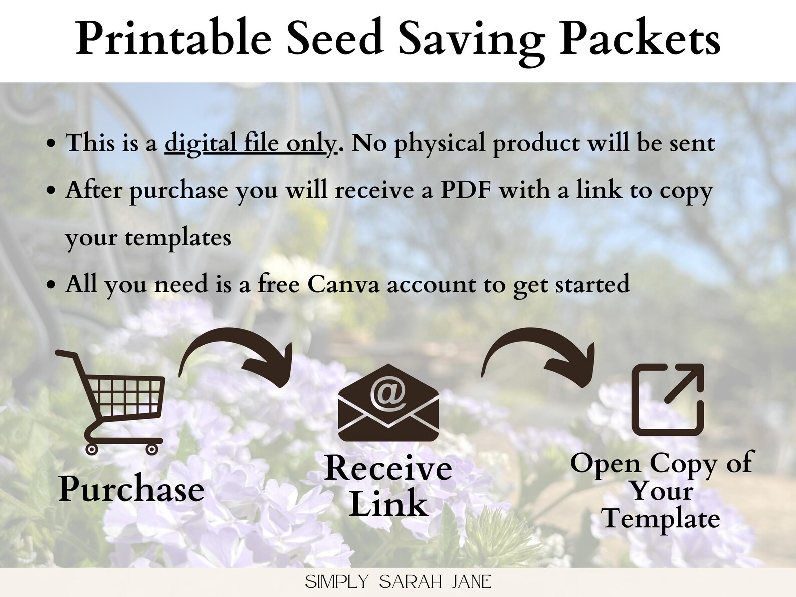 Printable Seed Packet Template for Canva | Editable DIY Seed Storage ...