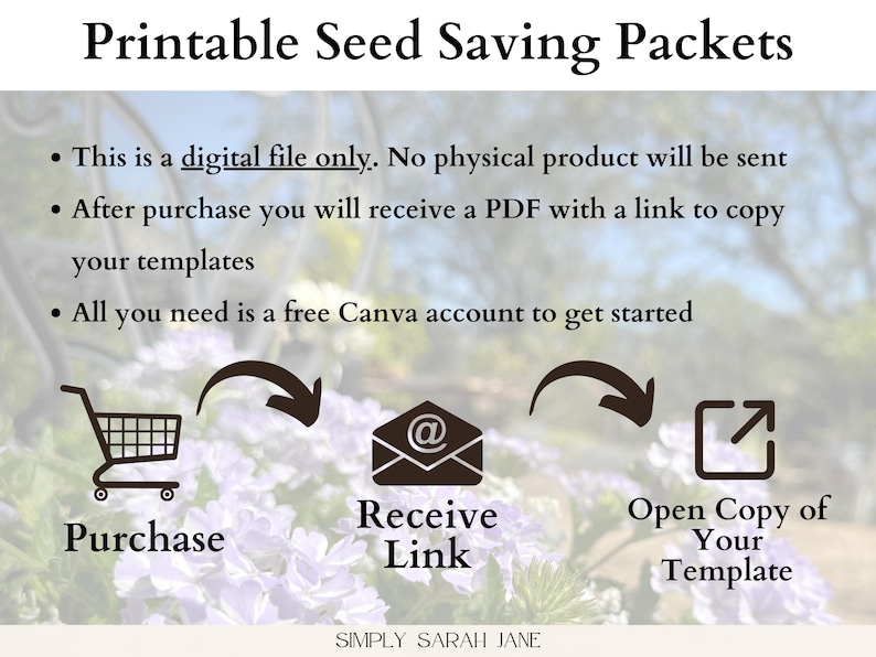 Printable Seed Packet Template for Canva | Editable DIY Seed Storage ...