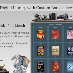 Digital Library Tracker Spreadsheet | Customizable Personal Bookshelf ...