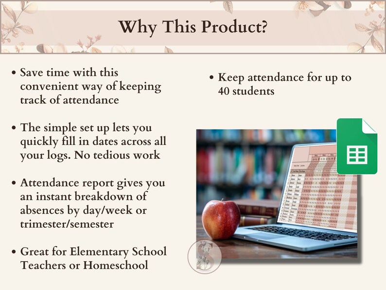 Student Attendance Tracker Spreadsheet | Google Sheets Compatible ...