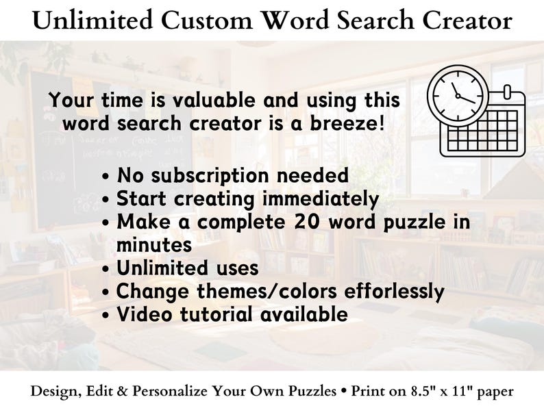 Unlimited Custom Word Search Creator | Fully Editable | Use With Google ...