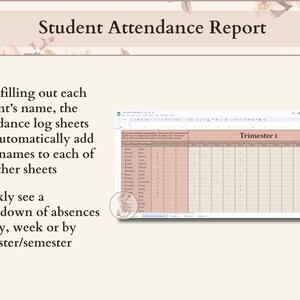 Student Attendance Tracker Spreadsheet | Google Sheets Compatible ...