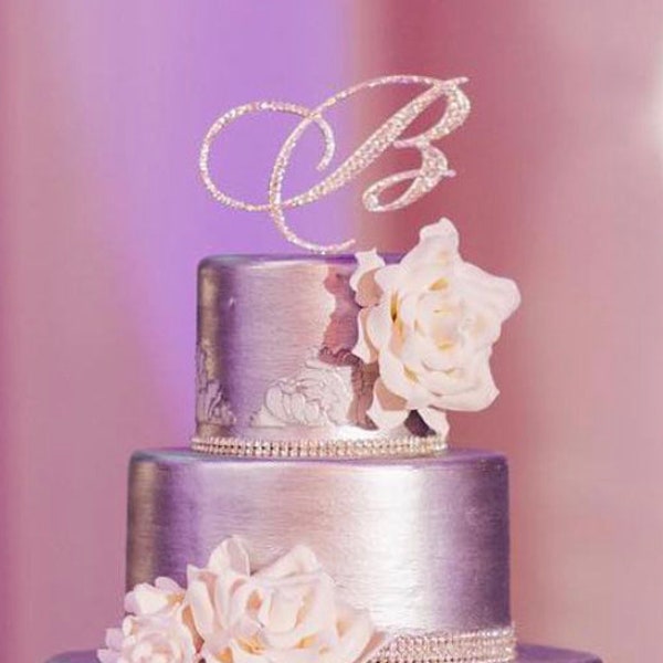 Rhinestone Wedding Cake Topper - Etsy