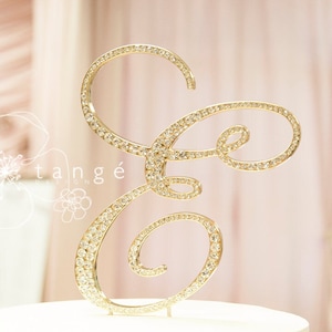 Express Mail Available Service-metal Rhinestone GOLD E Cake Toppers ...