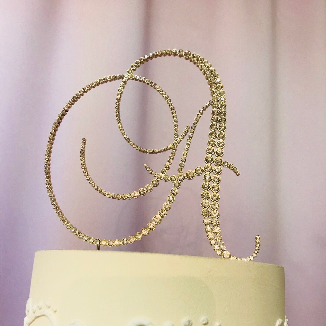 6.5 Tall Letter A GOLD Metal Rhinestone Cake Toppers - Etsy
