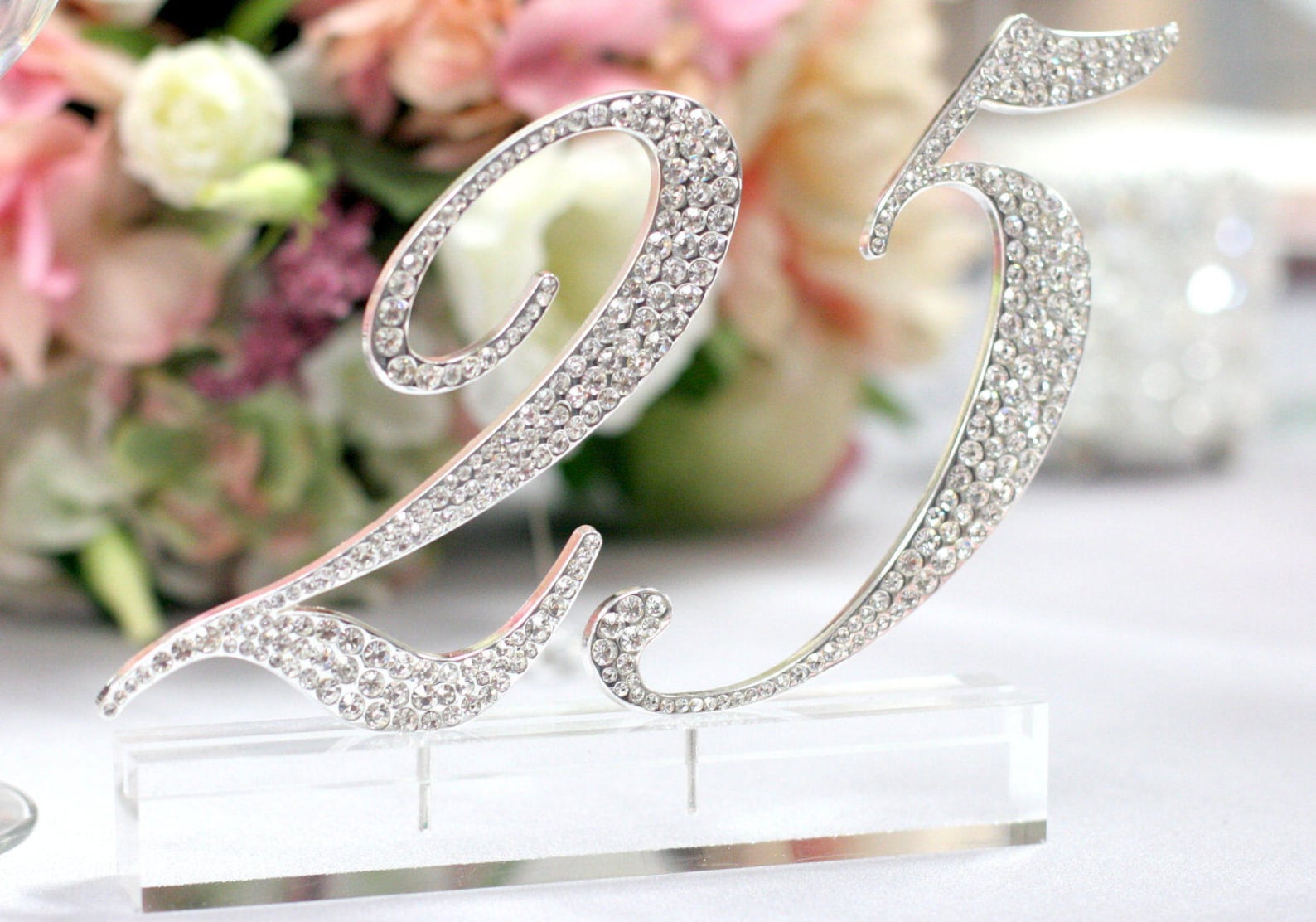 1-15 Silver Rhinestone Table Numbers for Wedding Birthday or - Etsy