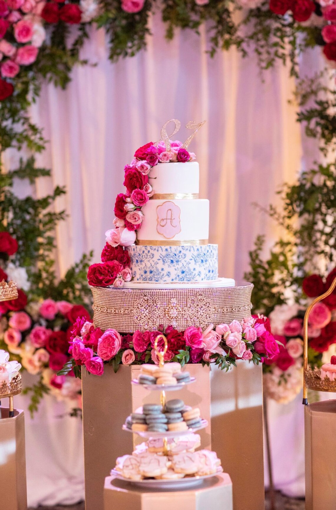 18" ROUND GOLD Rhinestone Cake Stand/ Wedding Decoration/ Anniversay ...