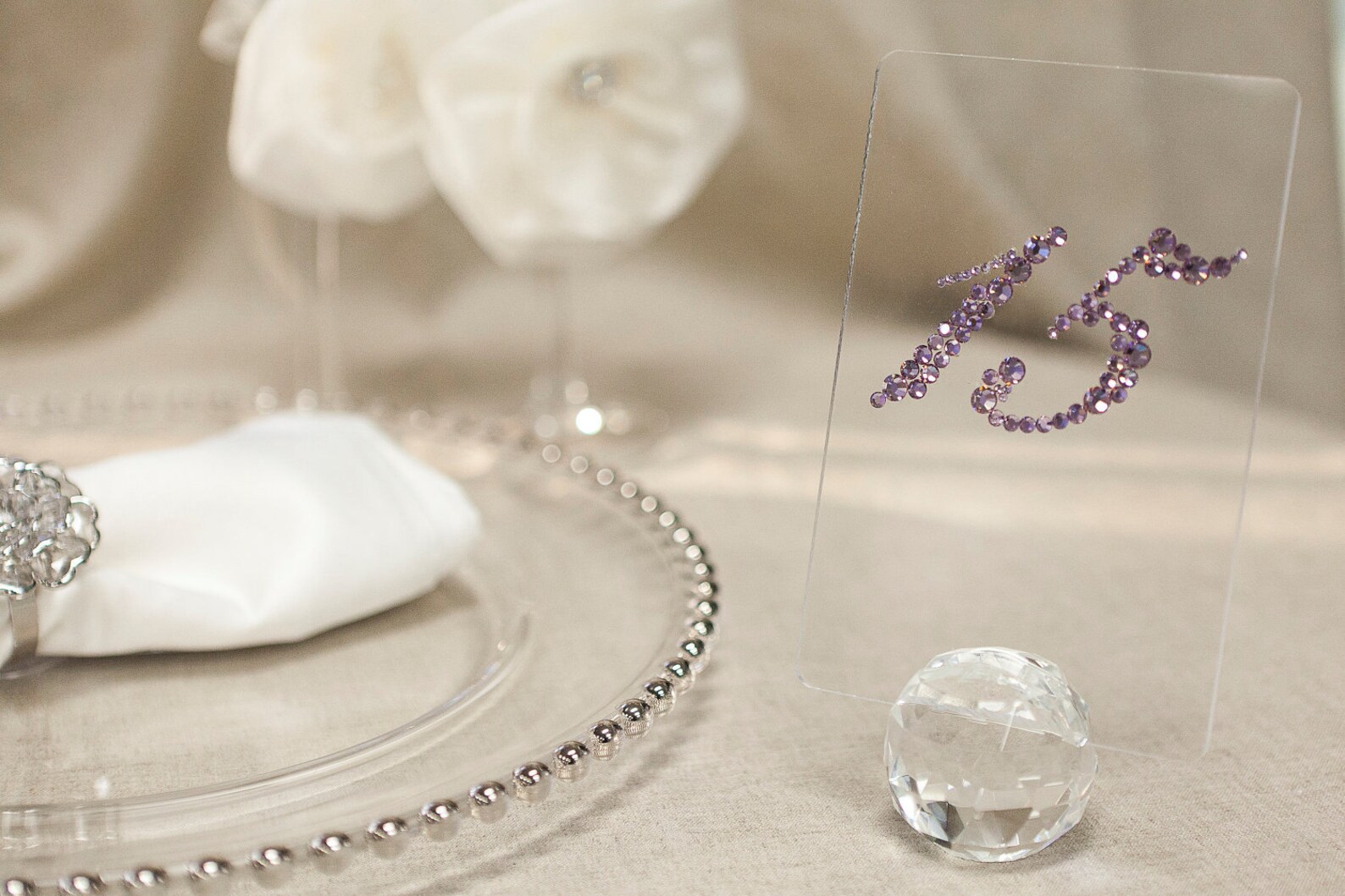 1 Clear Plexiglass Table Numbers With Crystal Ball Clear - Etsy