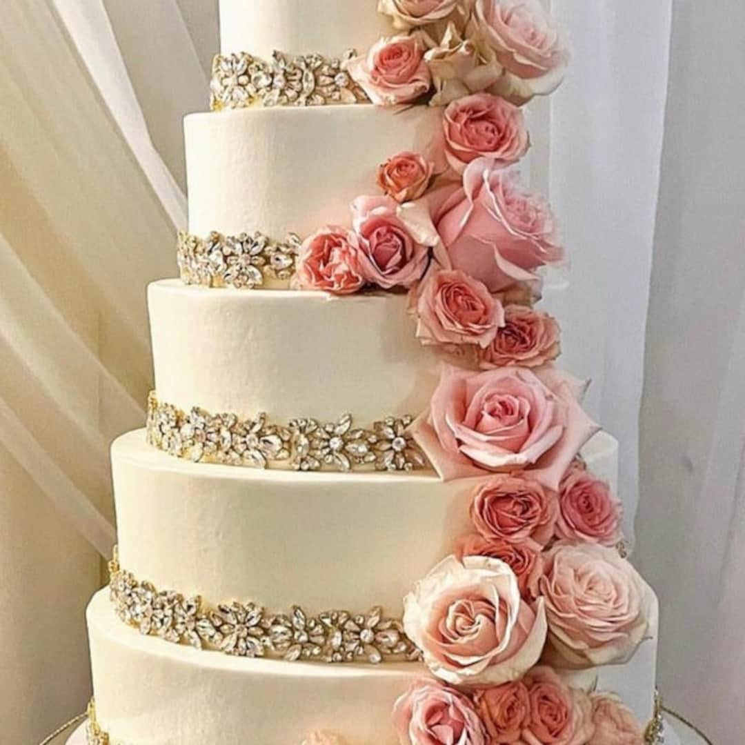 1 Yard Sparkle GOLD/SILVER Rhinestone Embellishment Chain/ Wedding Cake ...