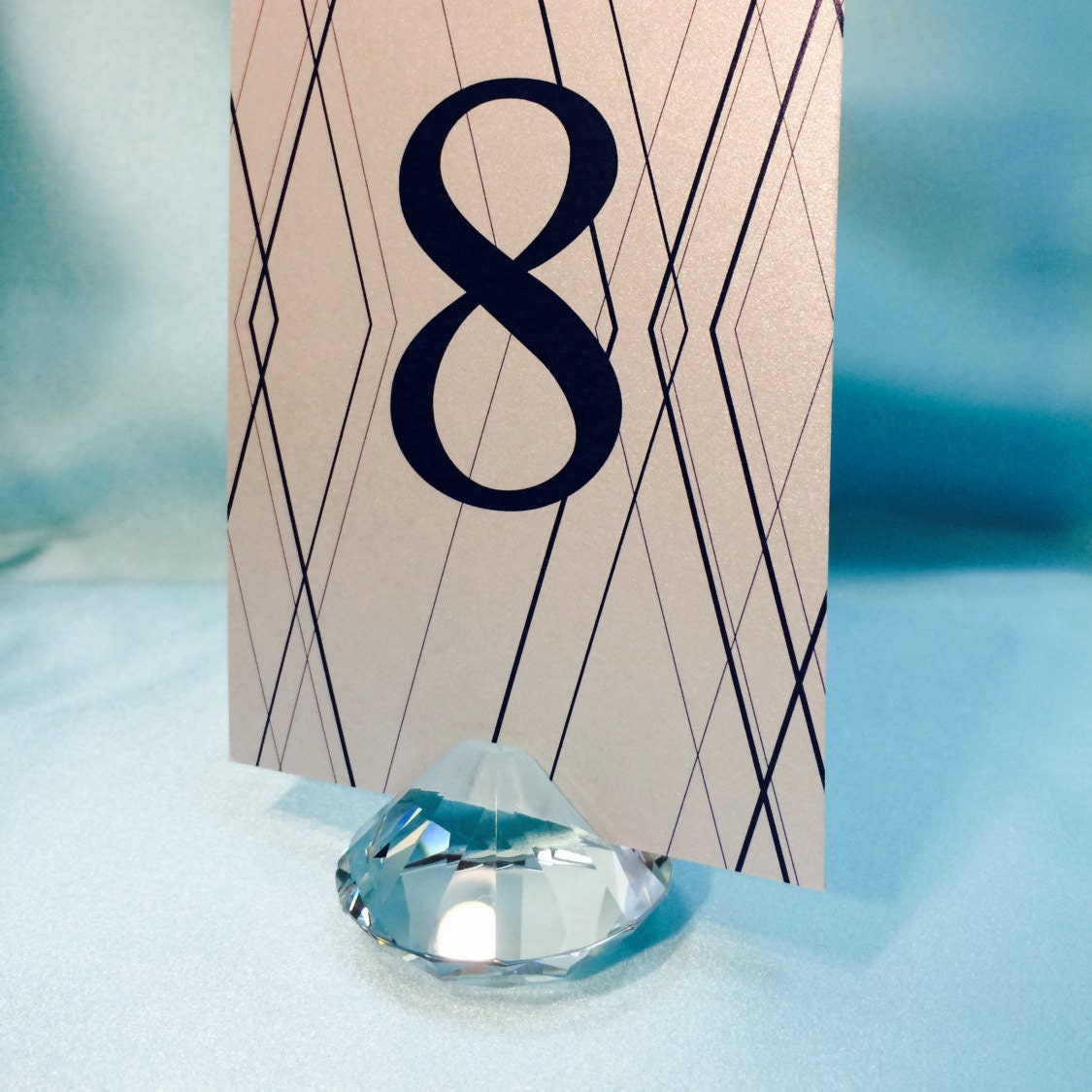 25 Pcs of 2"x2" Clear Crystal Diamond TABLE NUMBER Holder, Wedding ...