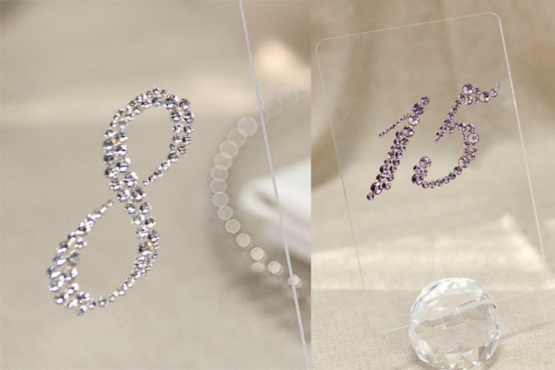 1 Clear Plexiglass Table Numbers with crystal ball Clear | Etsy
