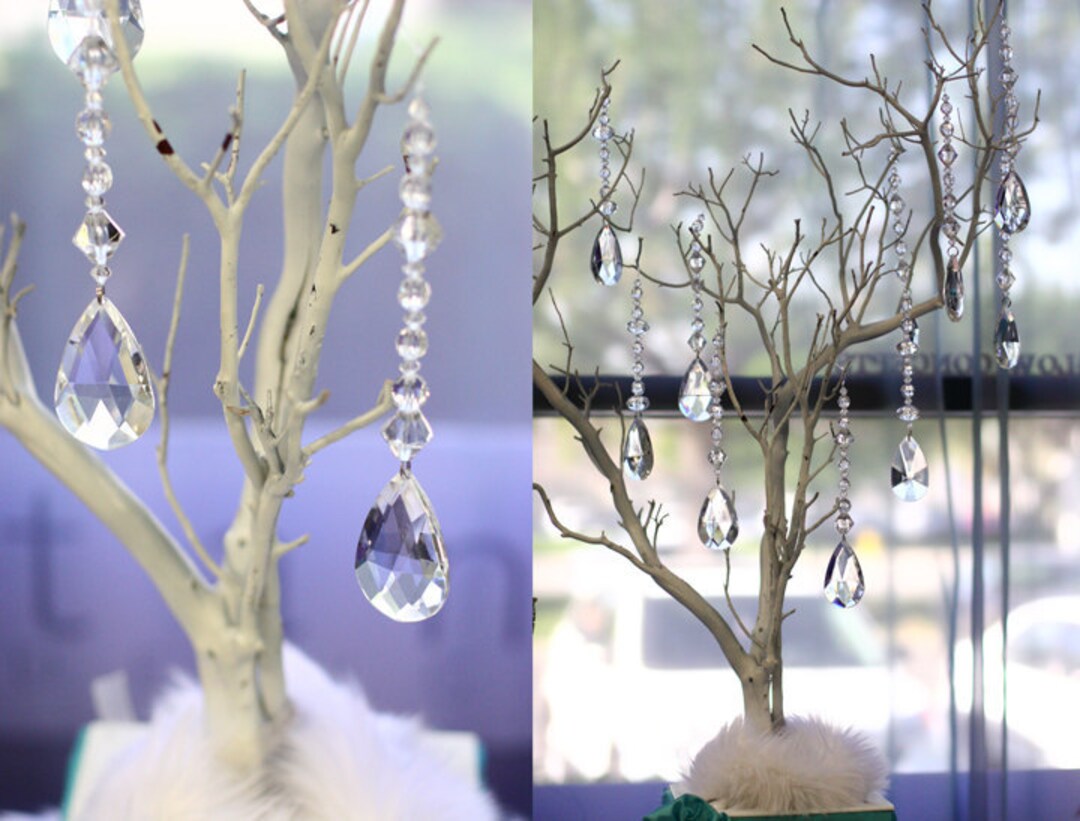 Hanging Crystals for Manzanita Tree Centerpiece, Trumpet Vase ...