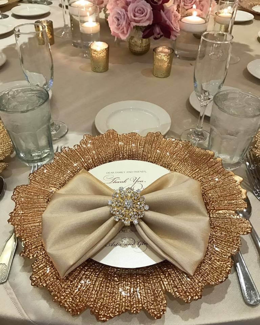 Gold napkin rings for wedding store