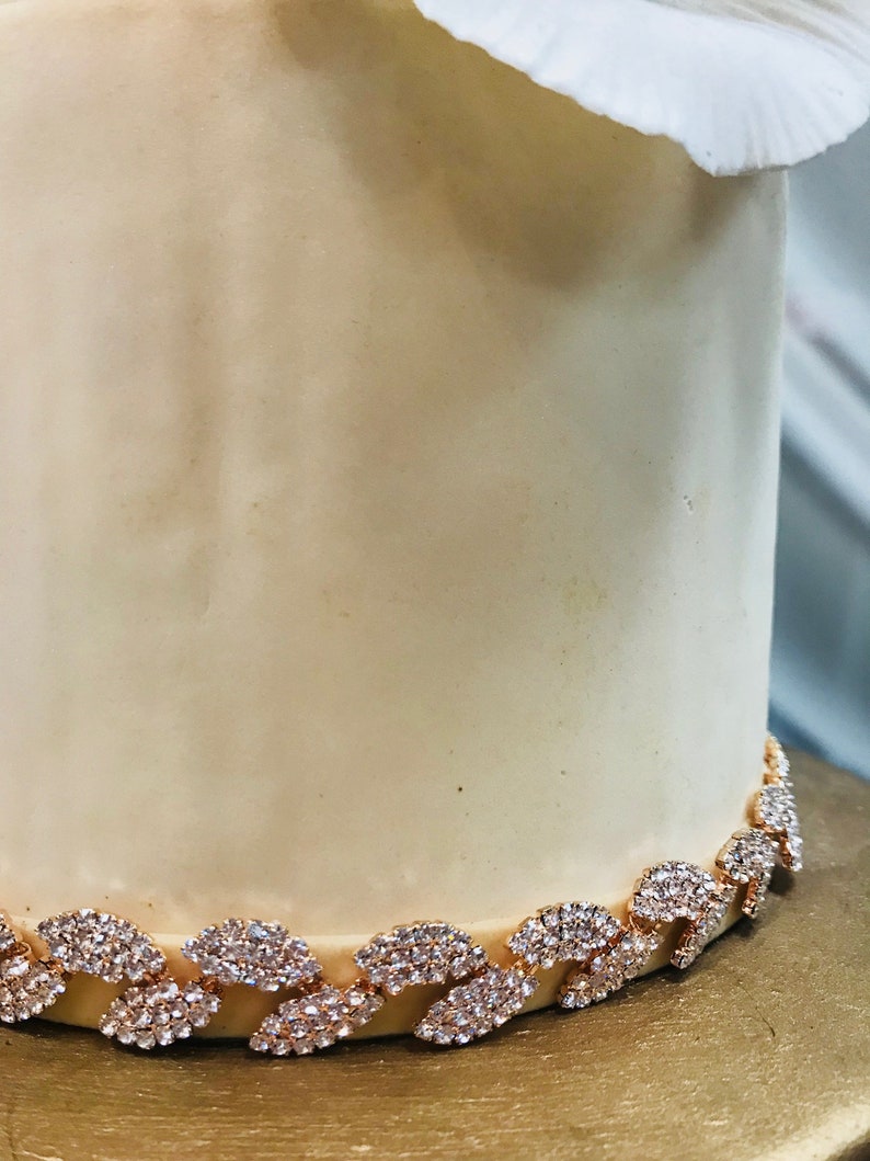 ROSE GOLD Rhinestone Embellishment Chain/ Wedding Cake Decoration ...