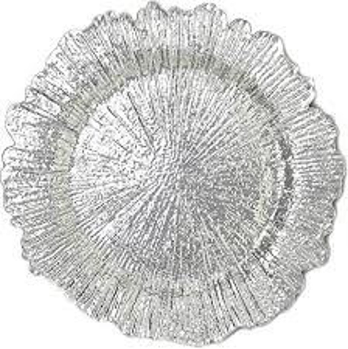 A Complete Set of 2 Silver Glass Chargers Elegant, Decoration,wedding ...