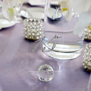 Clear Plexiglass Table Numbers With Clear Swarovski Rhinestone ...