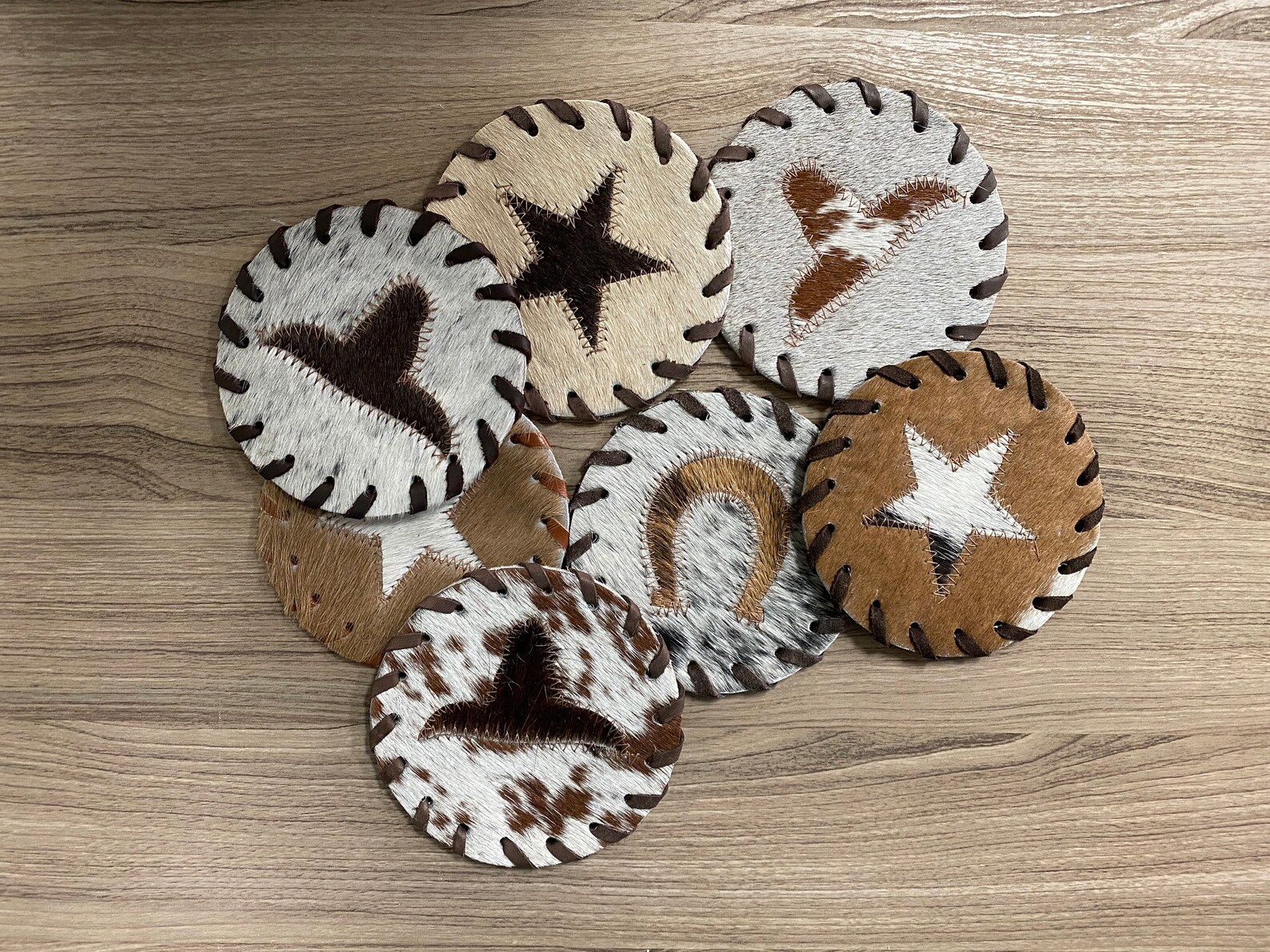 Cowboy Leather Coaster country wedding favors unique wedding | Etsy