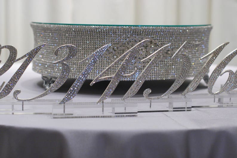 1-15 Silver Rhinestone Table Numbers for Wedding Birthday or - Etsy