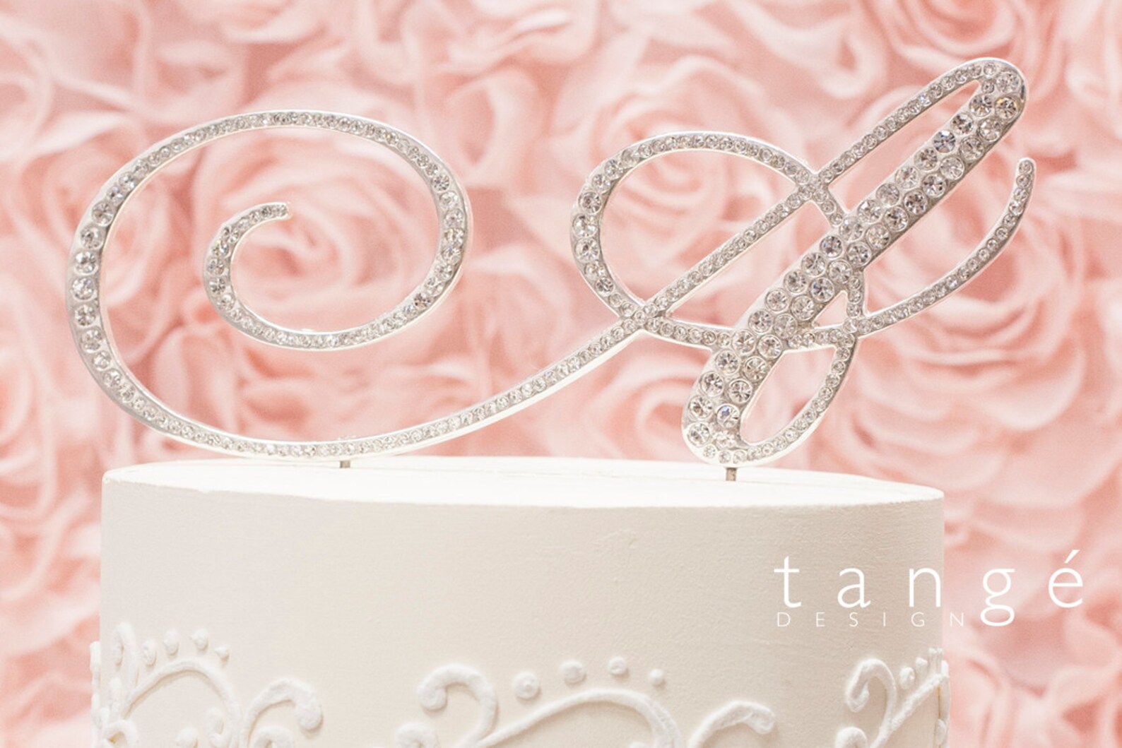 A-Z Initial Silver METAL Wedding G Cake Toppers, Fine Set-in ...
