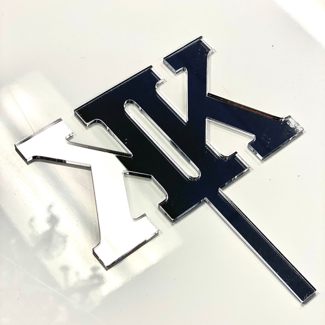 Custom Silver/gold Acrylic Mirror Initials Wedding Cake Topper ...