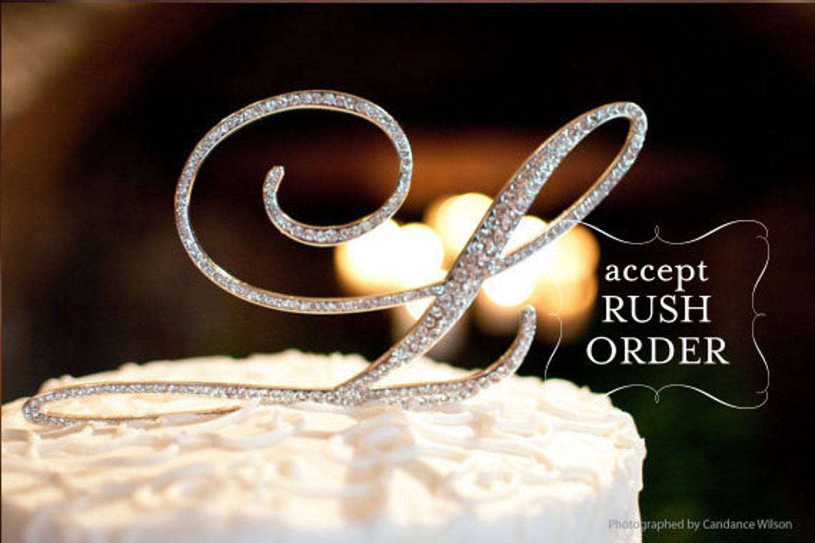 A-Z Initial Silver METAL Wedding H Cake Toppers Fine Set-in - Etsy