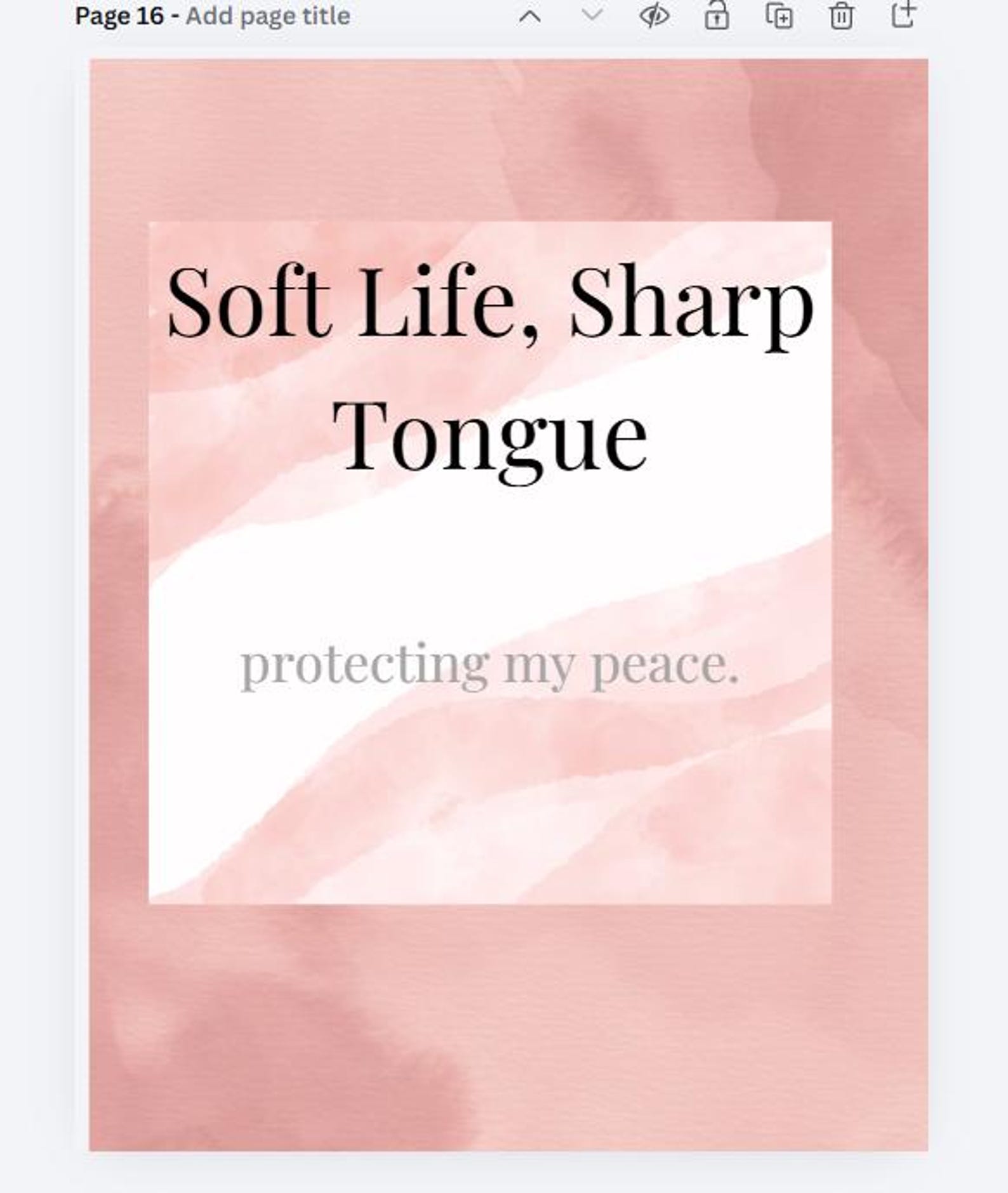 Soft Life Sharp Tongue Print | Pink Watercolor Style Quote (digital ...