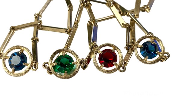 Rhinestone Necklace Chain And Station Style Bezel Set… - Gem