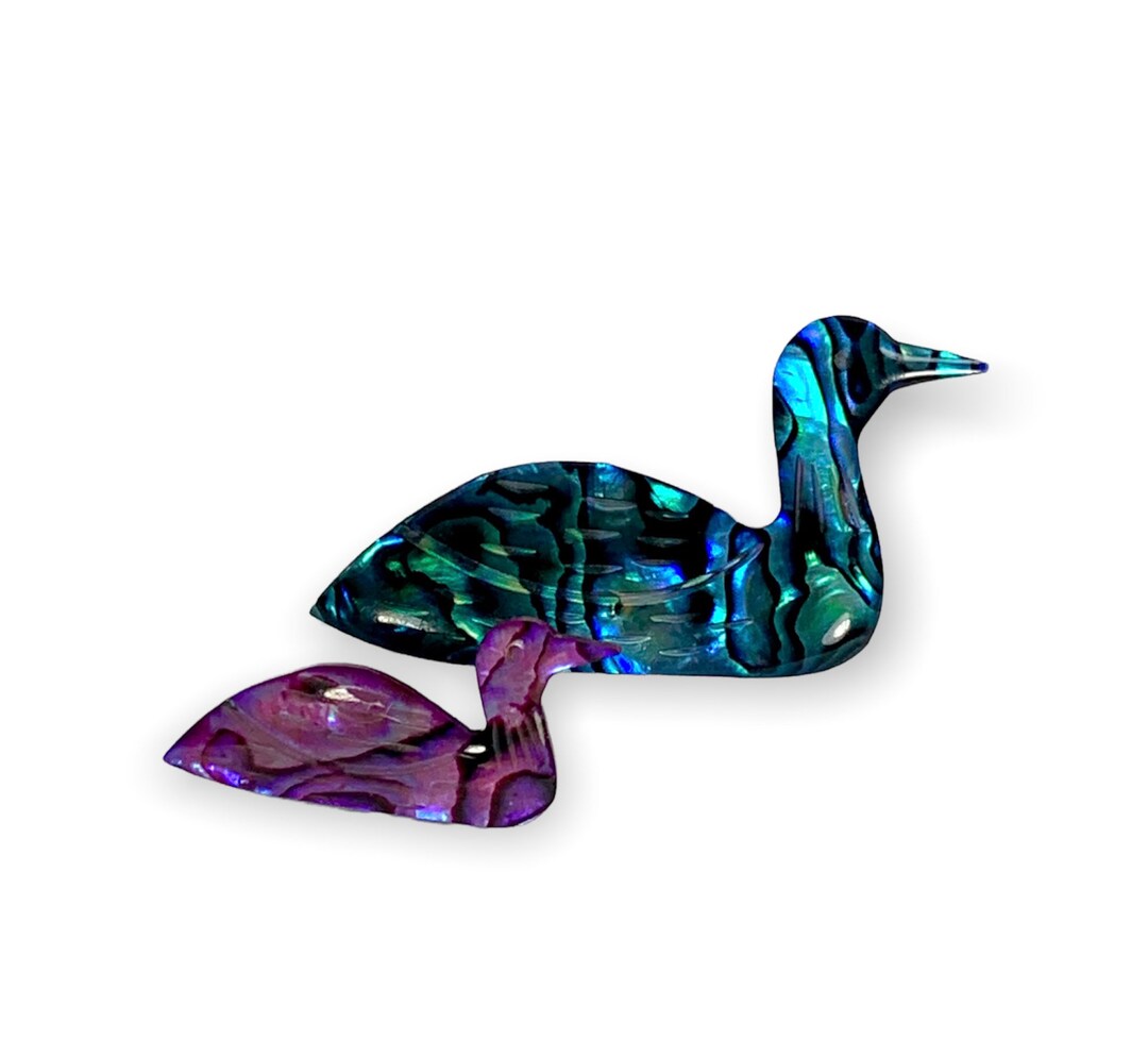 Abalone Shell Loons Vintage Figural Bird Pins Dyed Carved Shells - Etsy