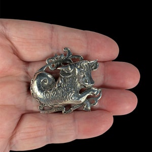 Signed Cini Brooch Taurus the Bull Zodiac Astrological Motif - Etsy