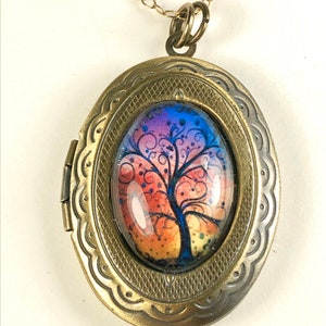 Tree of Life Locket 14kgf Chain Vintage Keepsake Necklace - Etsy