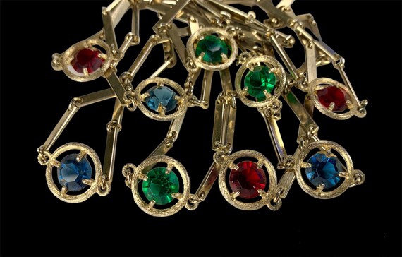 Rhinestone Necklace Chain And Station Style Bezel Set… - Gem