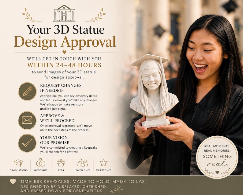 Custom 3D Printed Graduation Portrait Busts and Statues From Photo - Etsy
