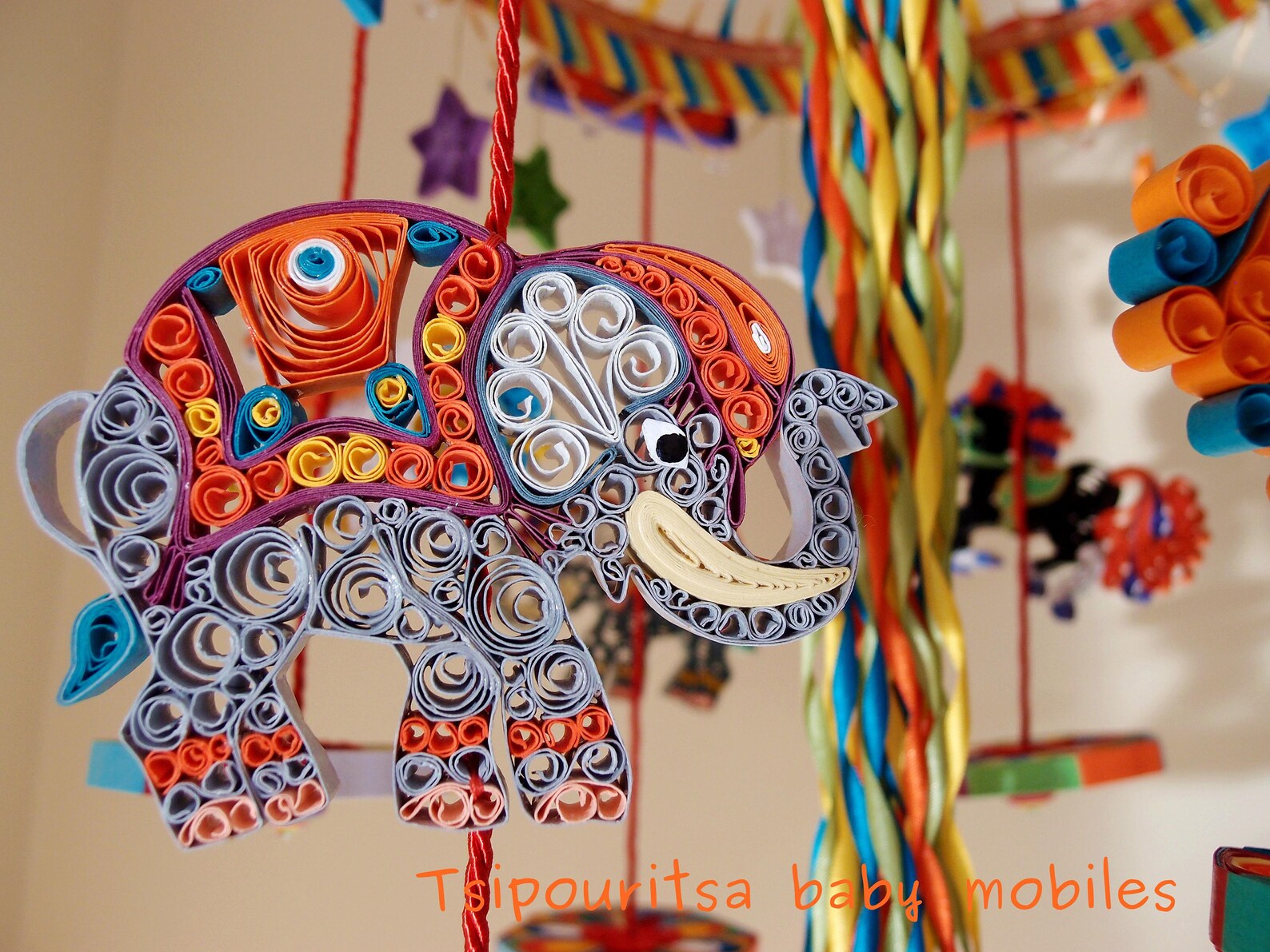 Carousel Crib Mobile Merry Go Round Mobile Quilled Nursery Mobile ...