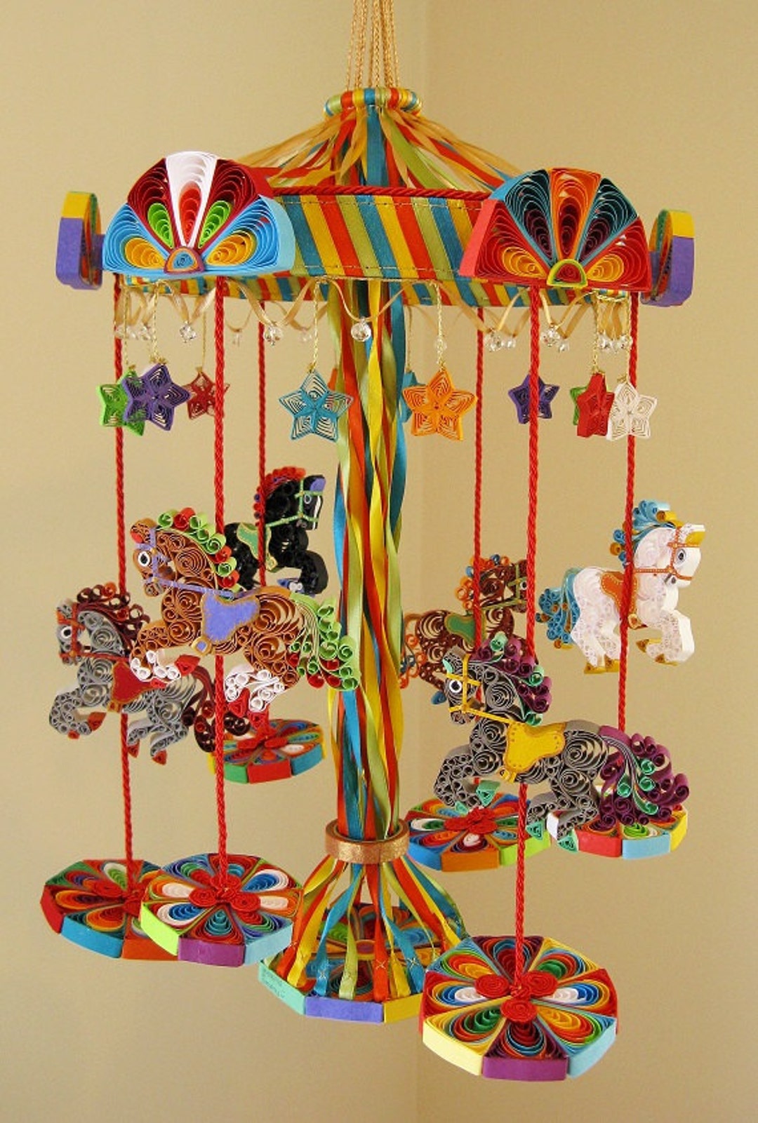 Carousel Crib Mobile – Cot Mobile - Merry Go Round Mobile – Horse ...