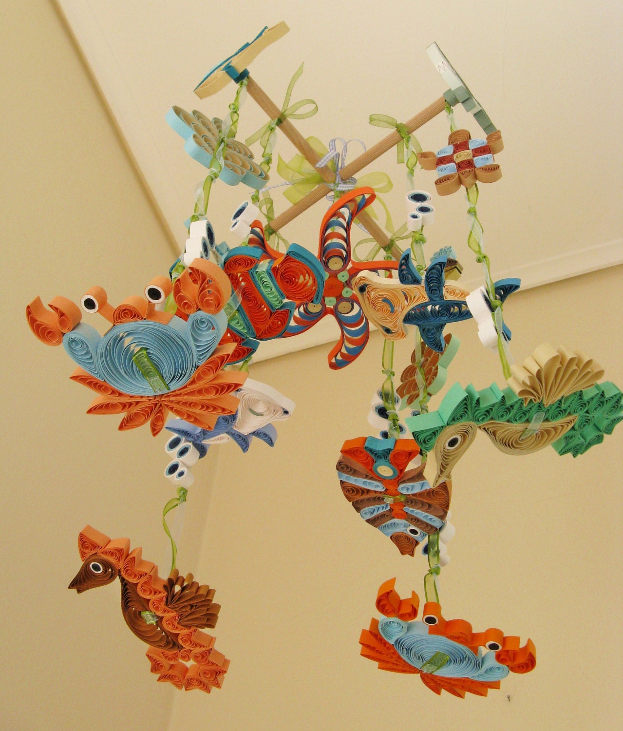 Shark Mobile Baby Nursery Mobile Nautical Mobile Fish Mobile Handmade ...