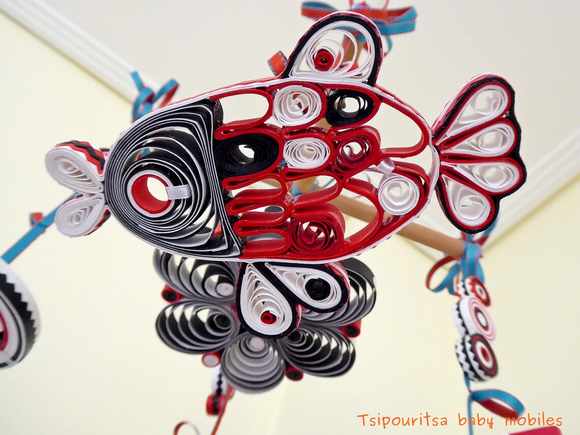 Newborn Visual Stimulation Mobile Black White Red Patterns - Etsy