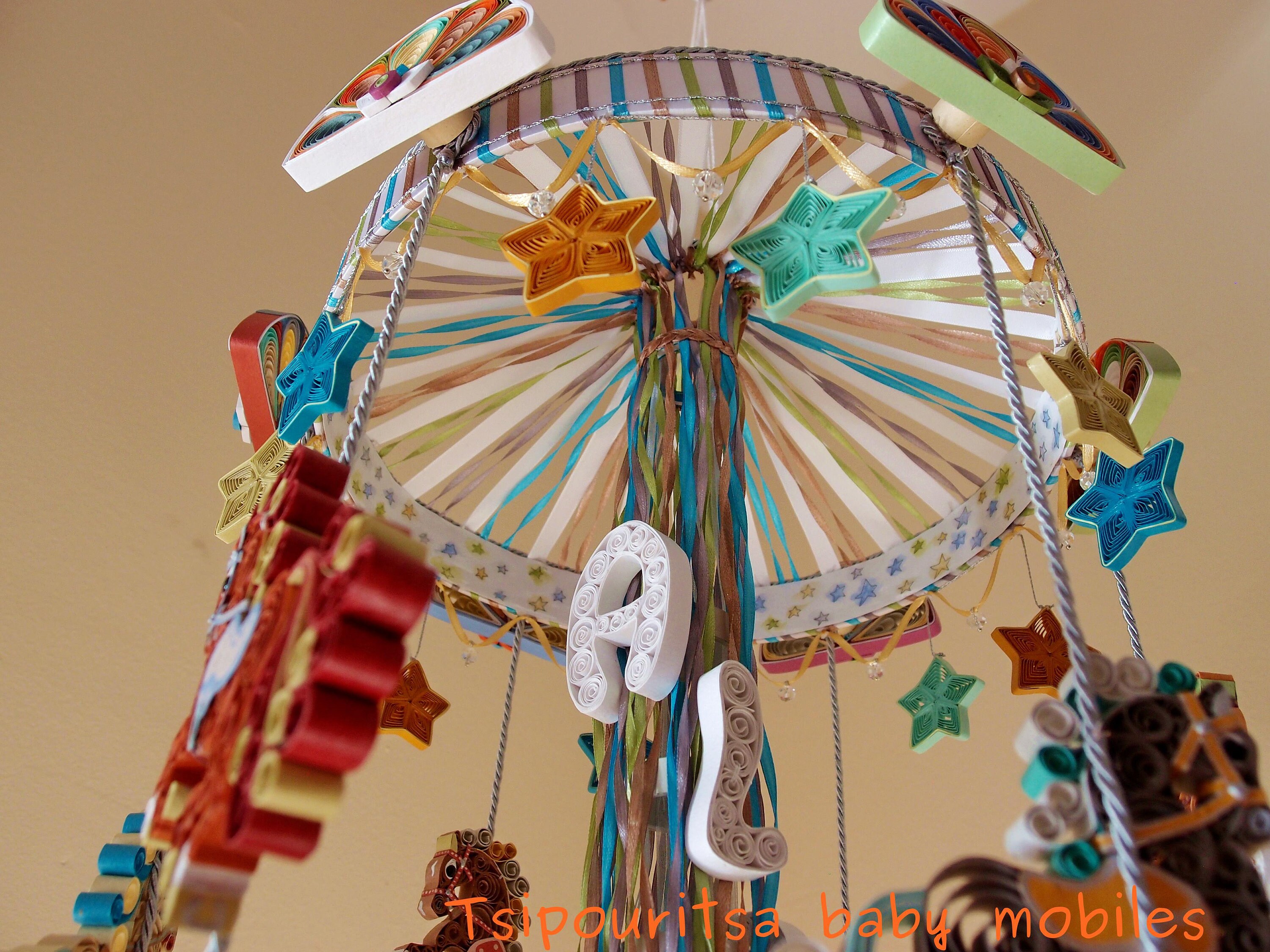 Carousel Crib Mobile Merry Go Round Mobile Quilled Nursery - Etsy