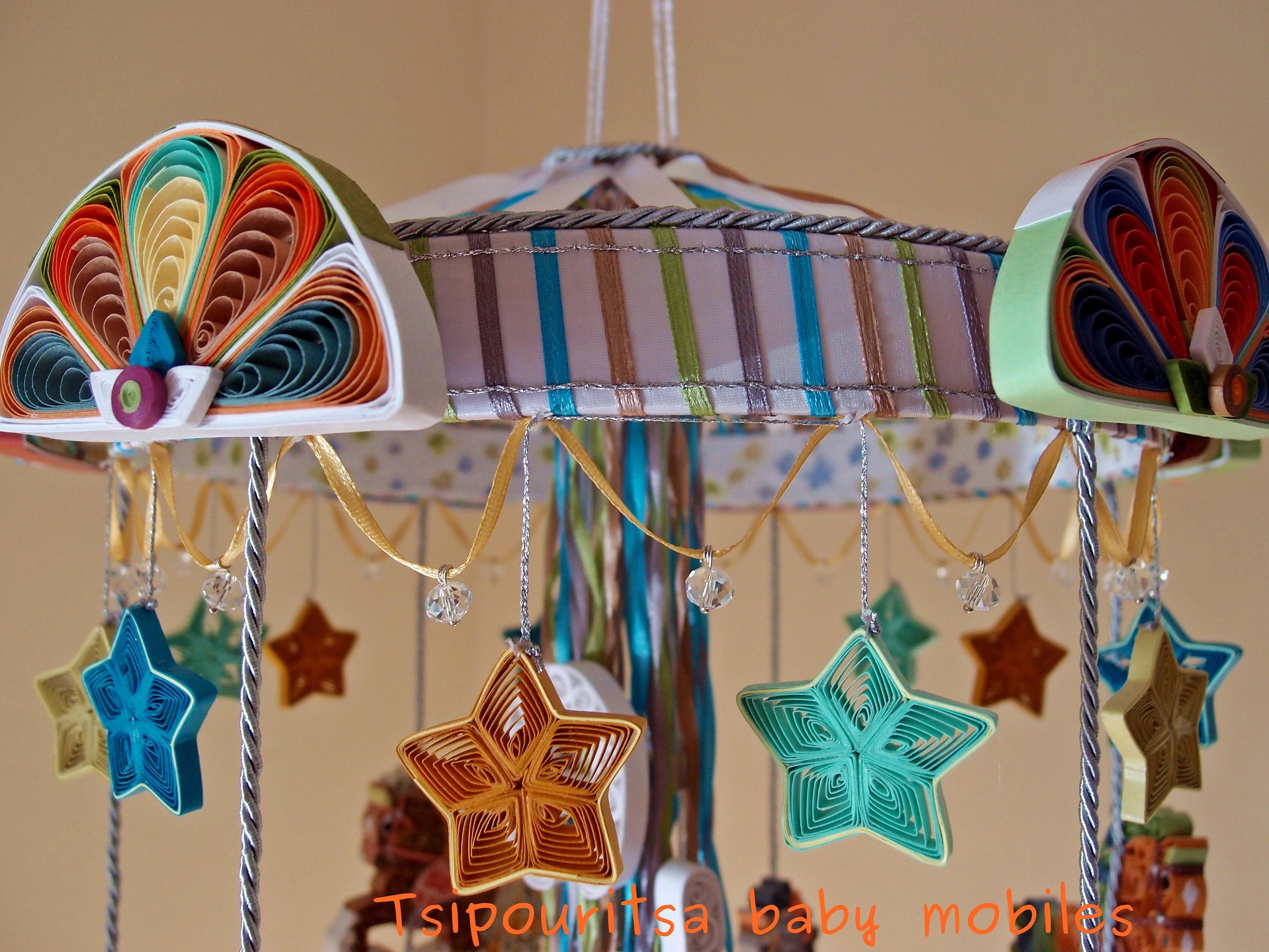 Carousel Crib Mobile Merry Go Round Mobile Quilled Nursery - Etsy