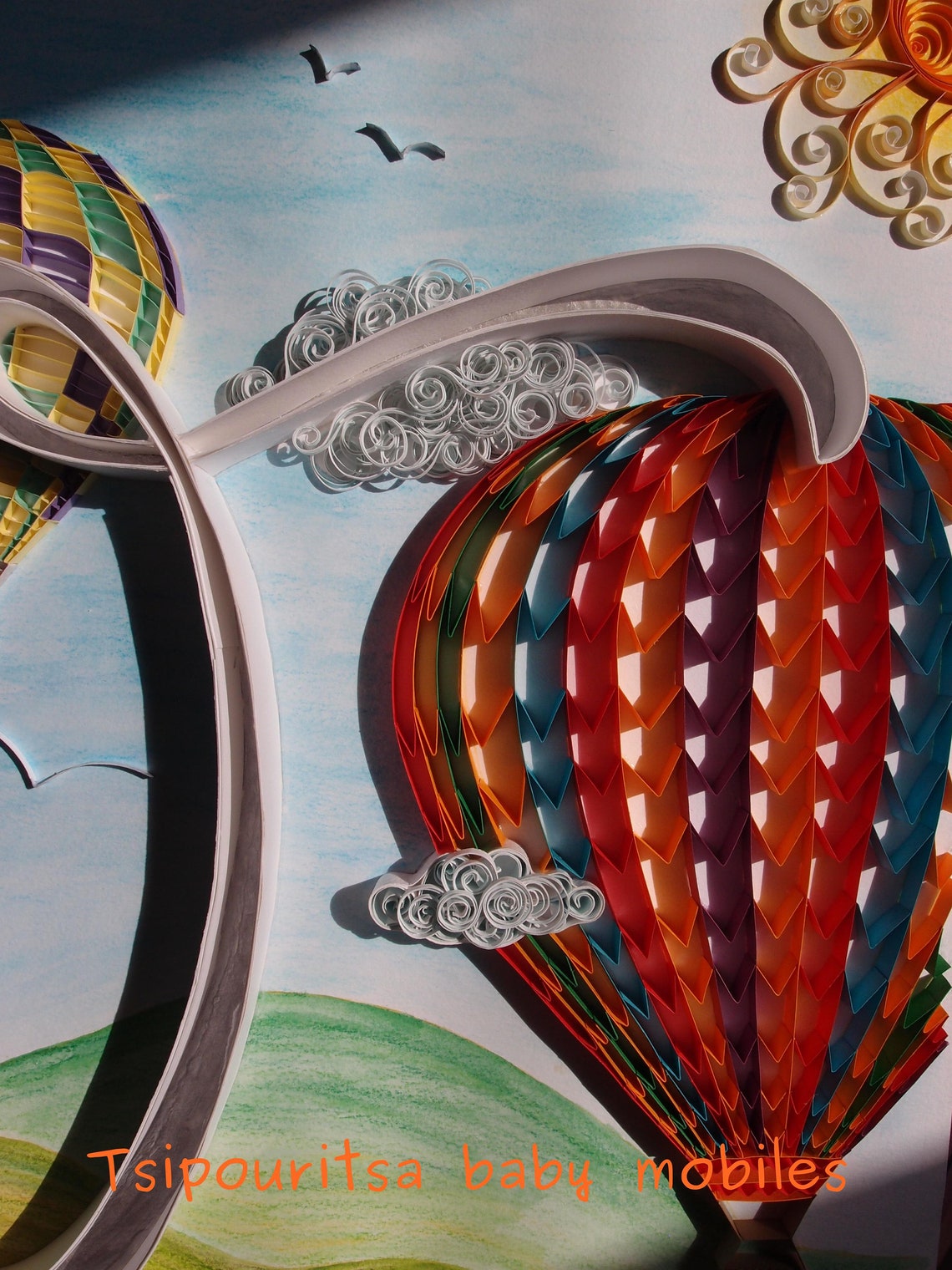 Personallized Quilled Picture in Shadow Box Quilled Air Ballon Custom ...