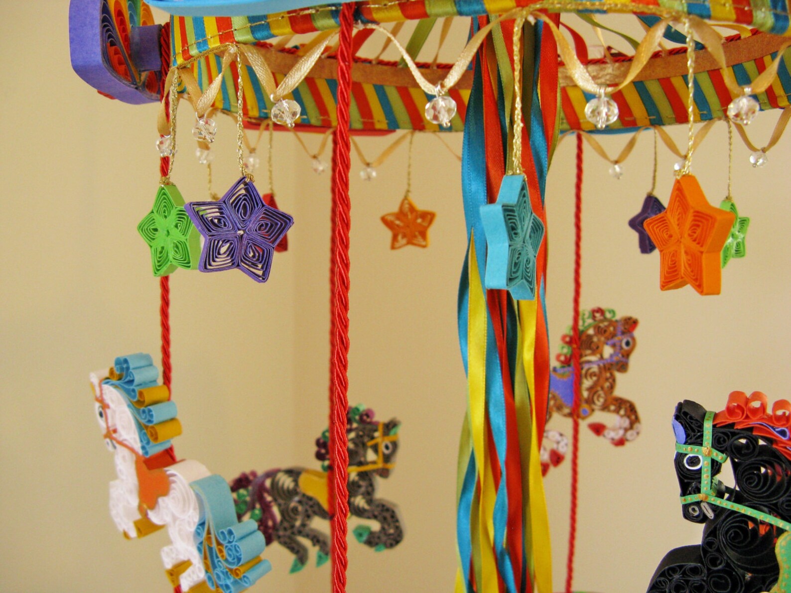 Carousel Crib Mobile – Cot Mobile - Merry Go Round Mobile – Horse ...